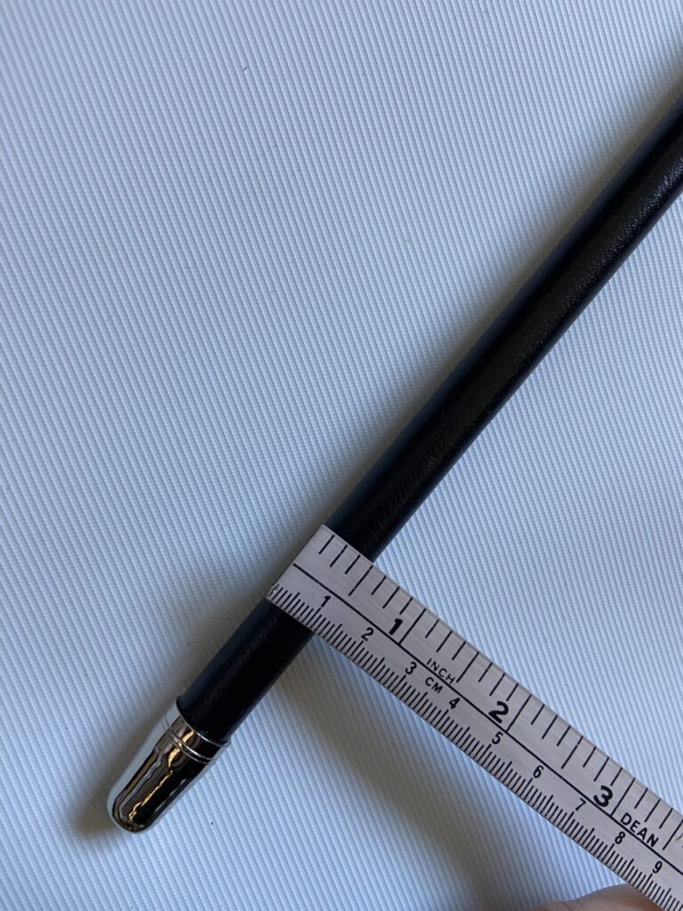 Leather covered cane with silver caps – Bondatrix