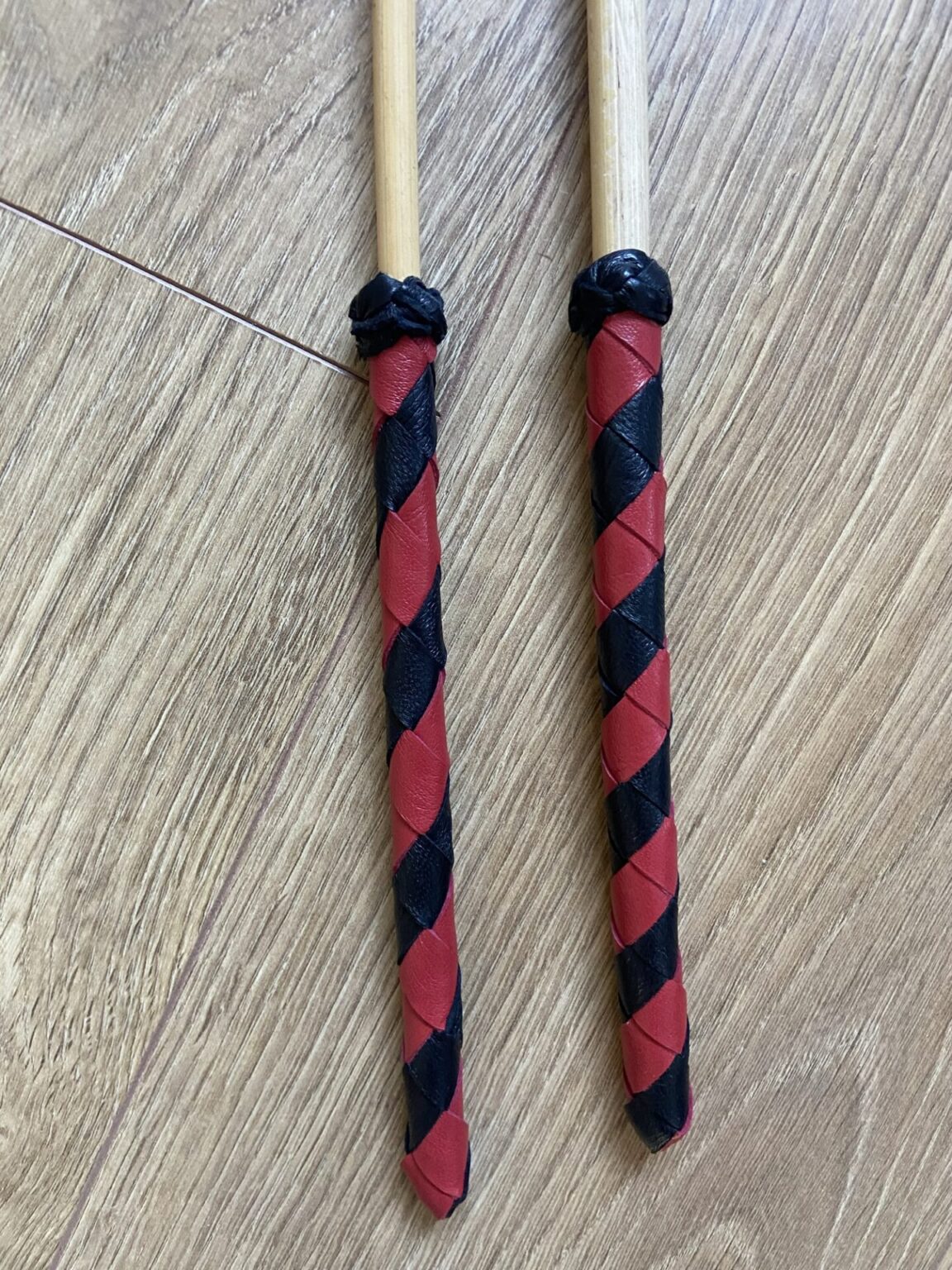 Kooboo cane set with braided leather handles (two canes of different ...